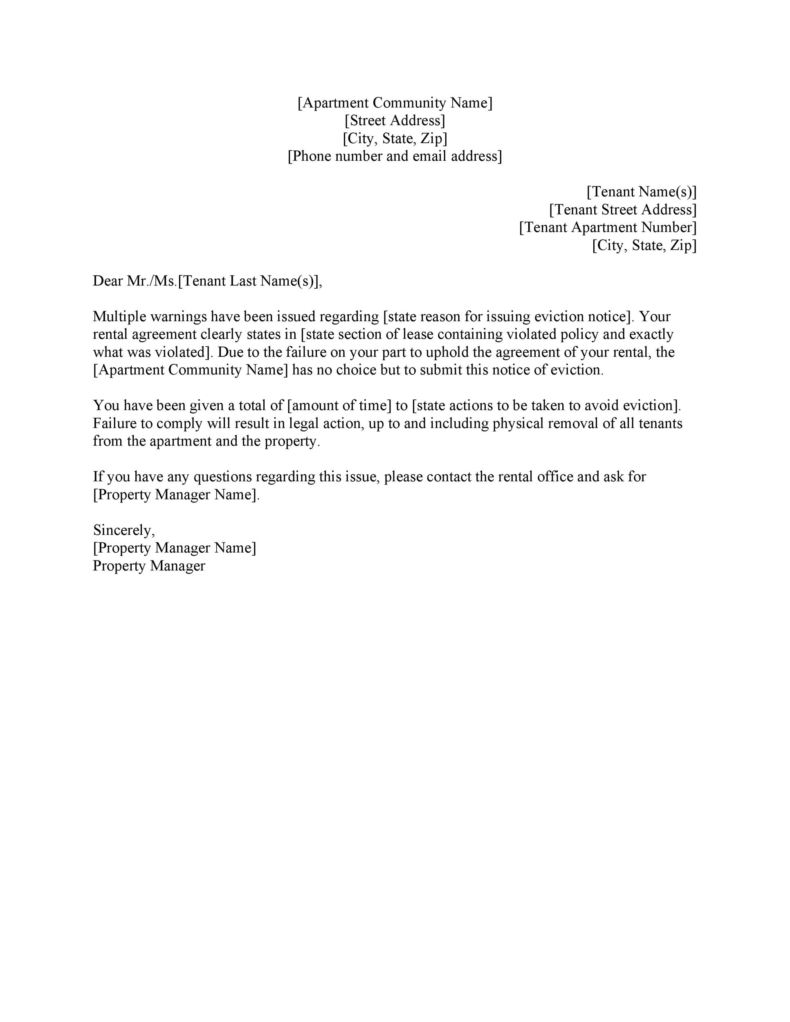 45 Free Eviction Notice Templates [Word & PDF] - TemplateLab