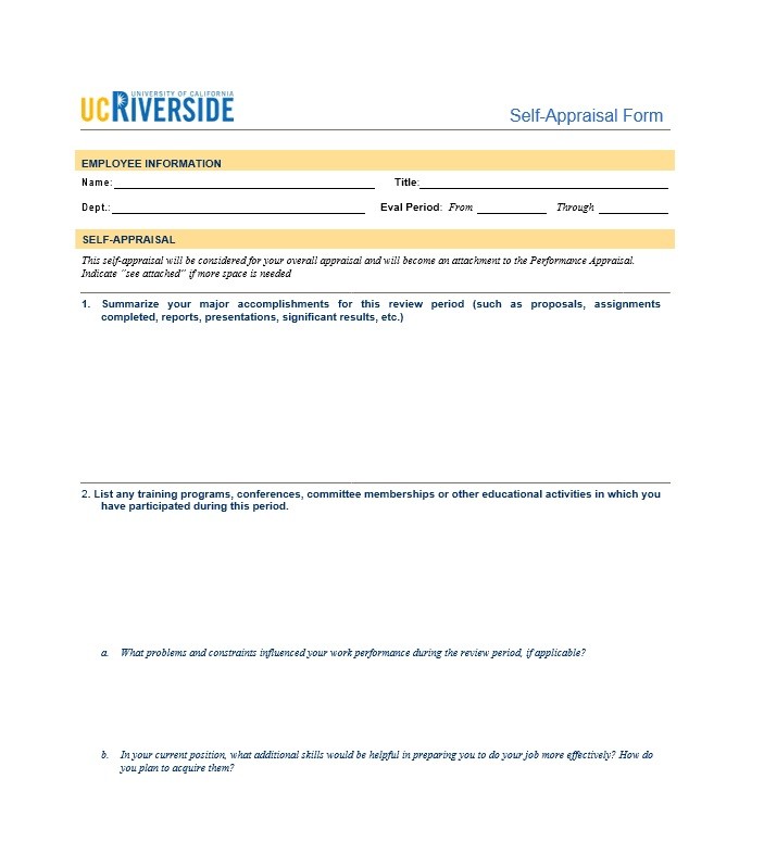 50+ Self Evaluation Examples, Forms & Questions ᐅ TemplateLab