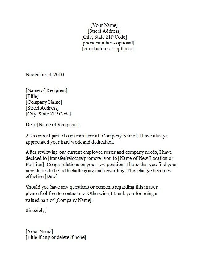 50 Job Promotion Letters (100% Free Templates) ᐅ TemplateLab