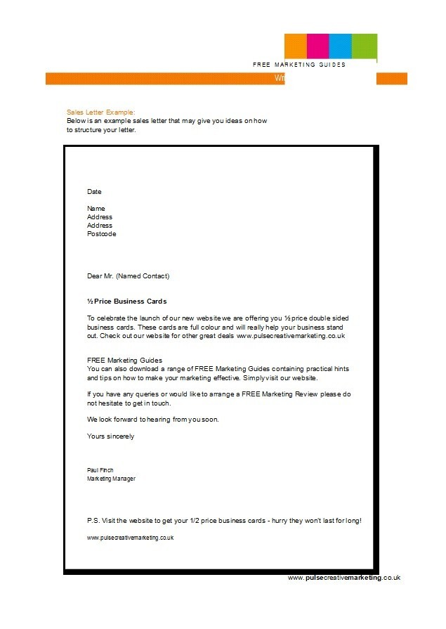 50 Effective Sales Letter Templates (w/ Examples) ᐅ TemplateLab