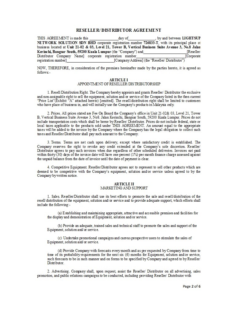 49 Best FREE Distribution Agreement Templates ᐅ TemplateLab